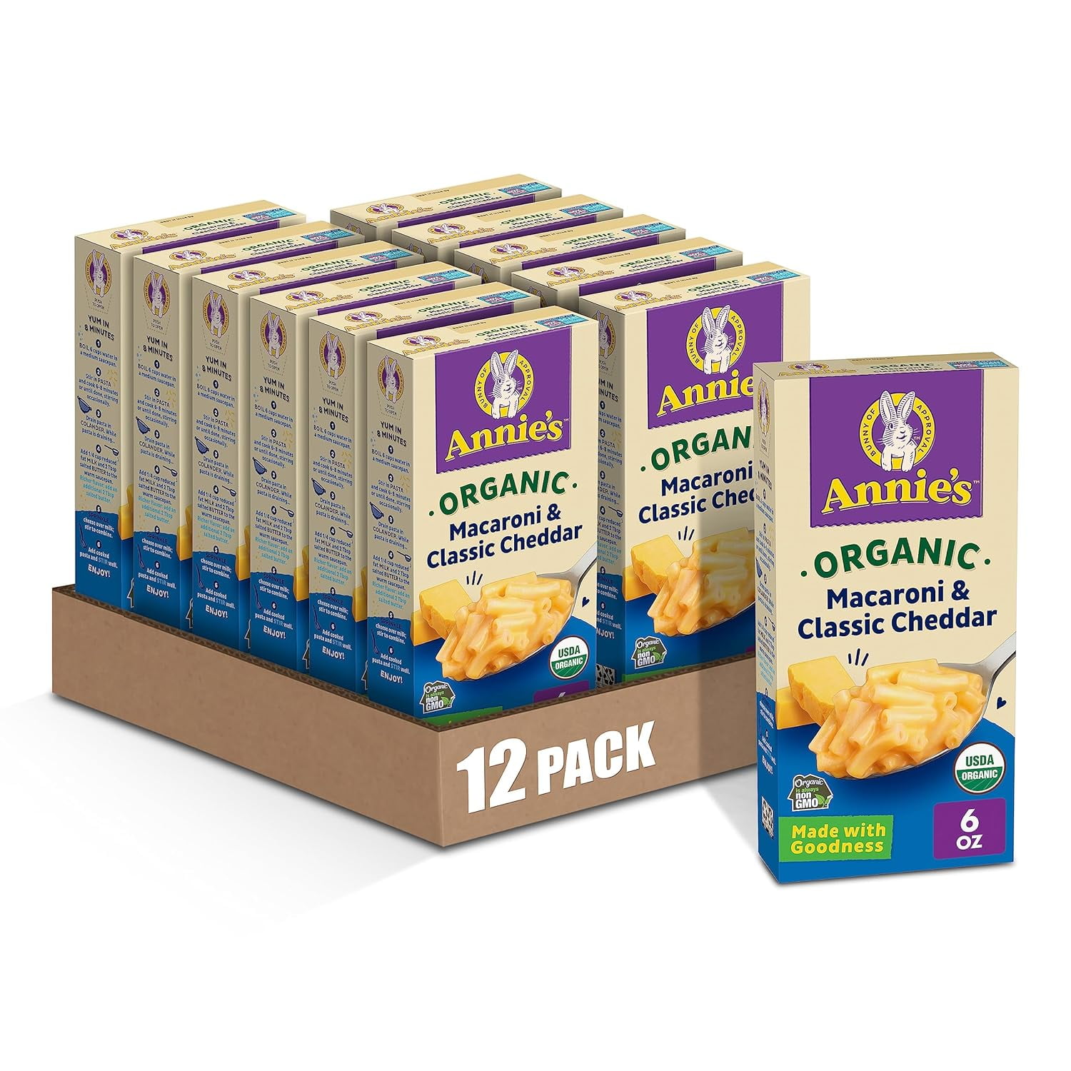 Macaroni Classic Cheddar Organic Mac and Cheese Dinner with Organic ...