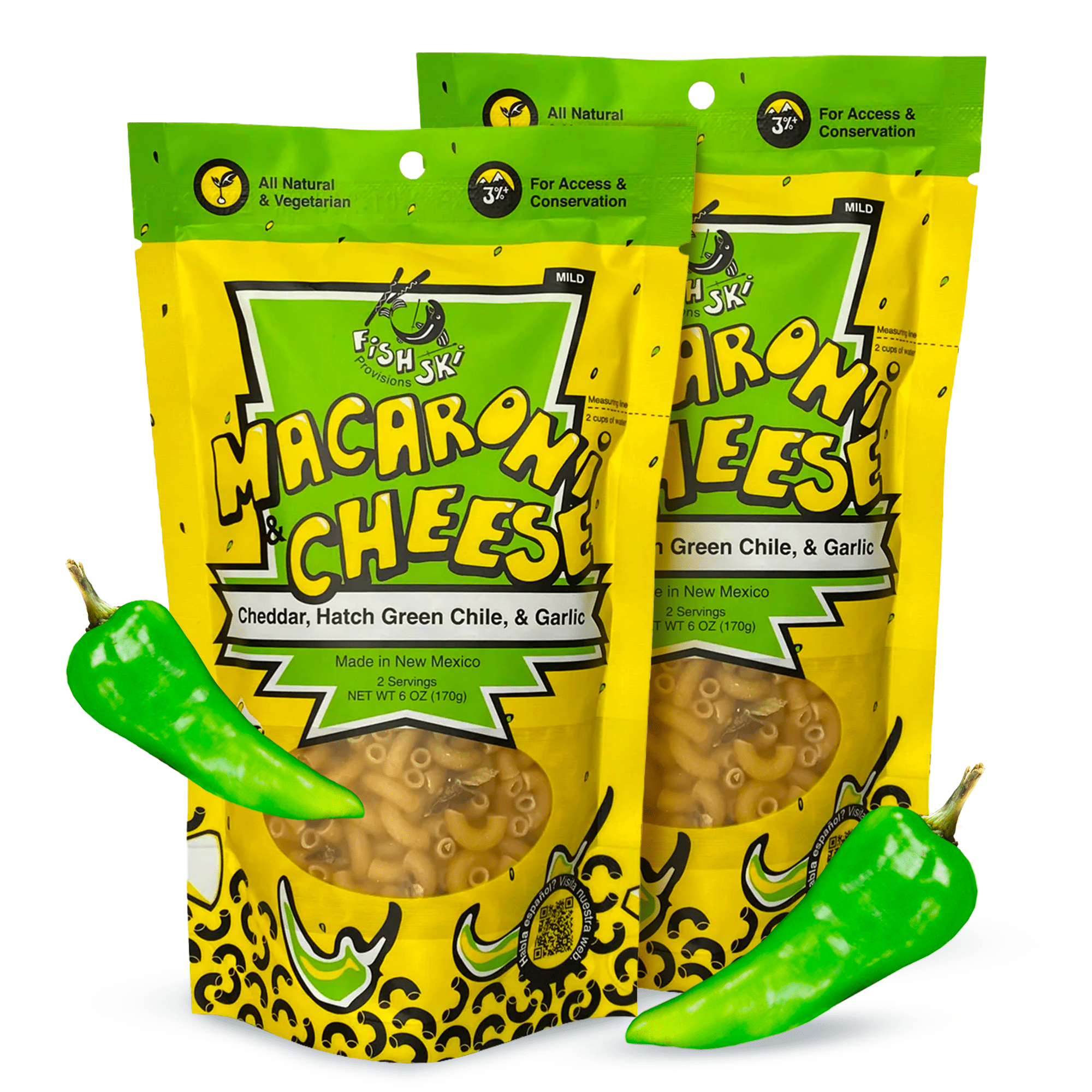 Macaroni and Cheese with Hatch Green Chile + Cheddar Cheese + Garlic ...