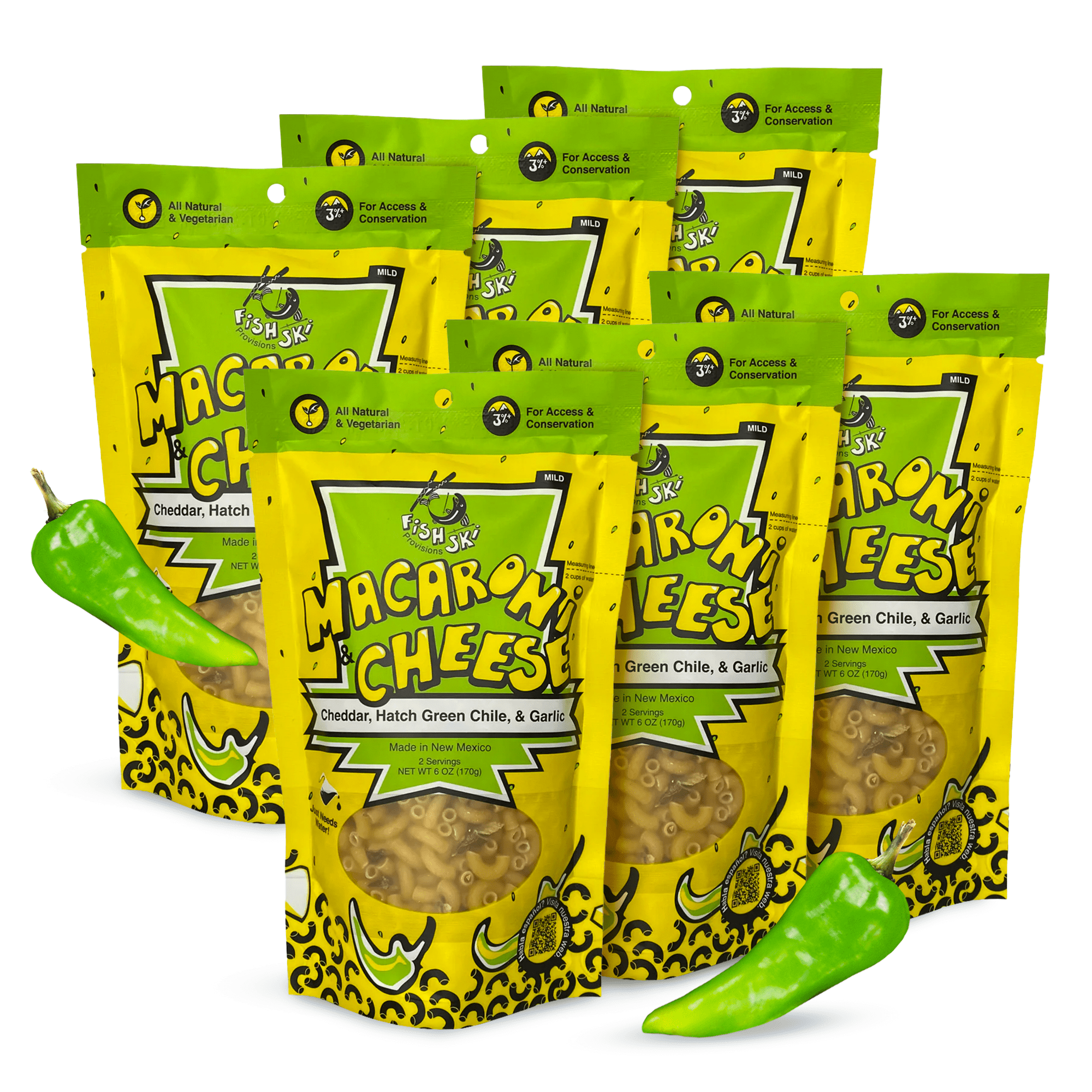 Macaroni and Cheese with Hatch Green Chile + Cheddar Cheese + Garlic ...