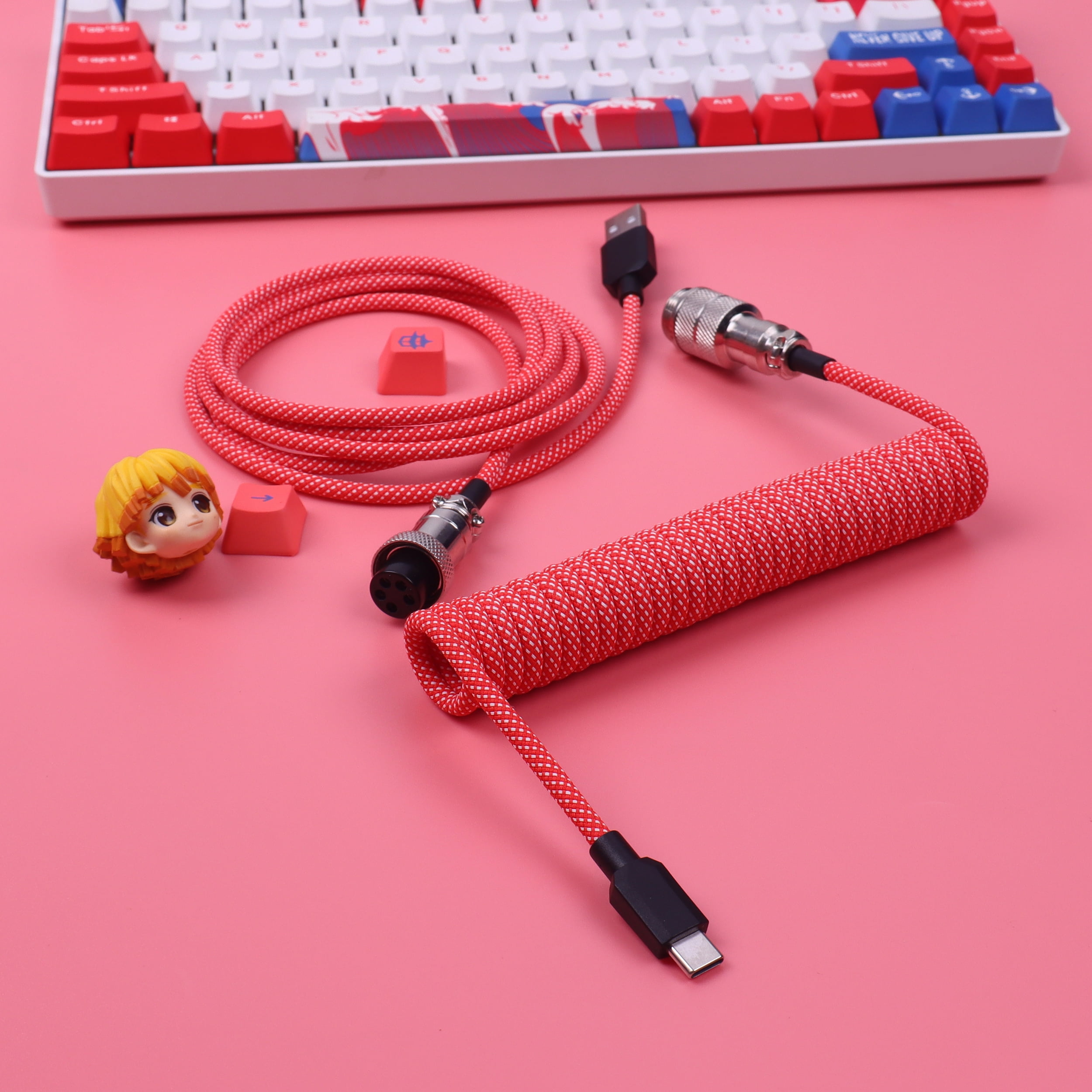 Macarons Color Cable Usb c Keyboard USB aviator Keyboard Cable ...