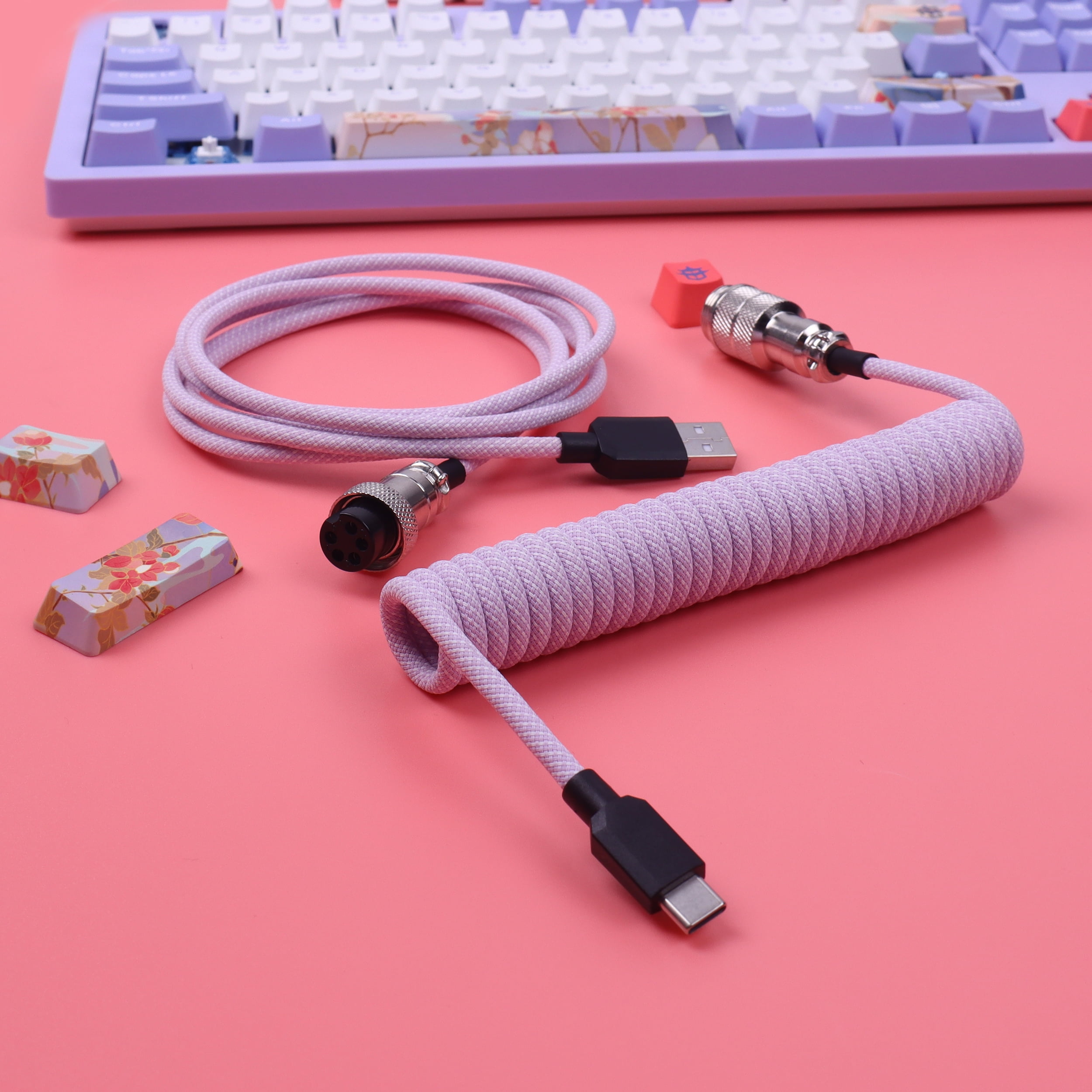 Macarons Color Cable Usb c Keyboard USB aviator Keyboard Cable ...