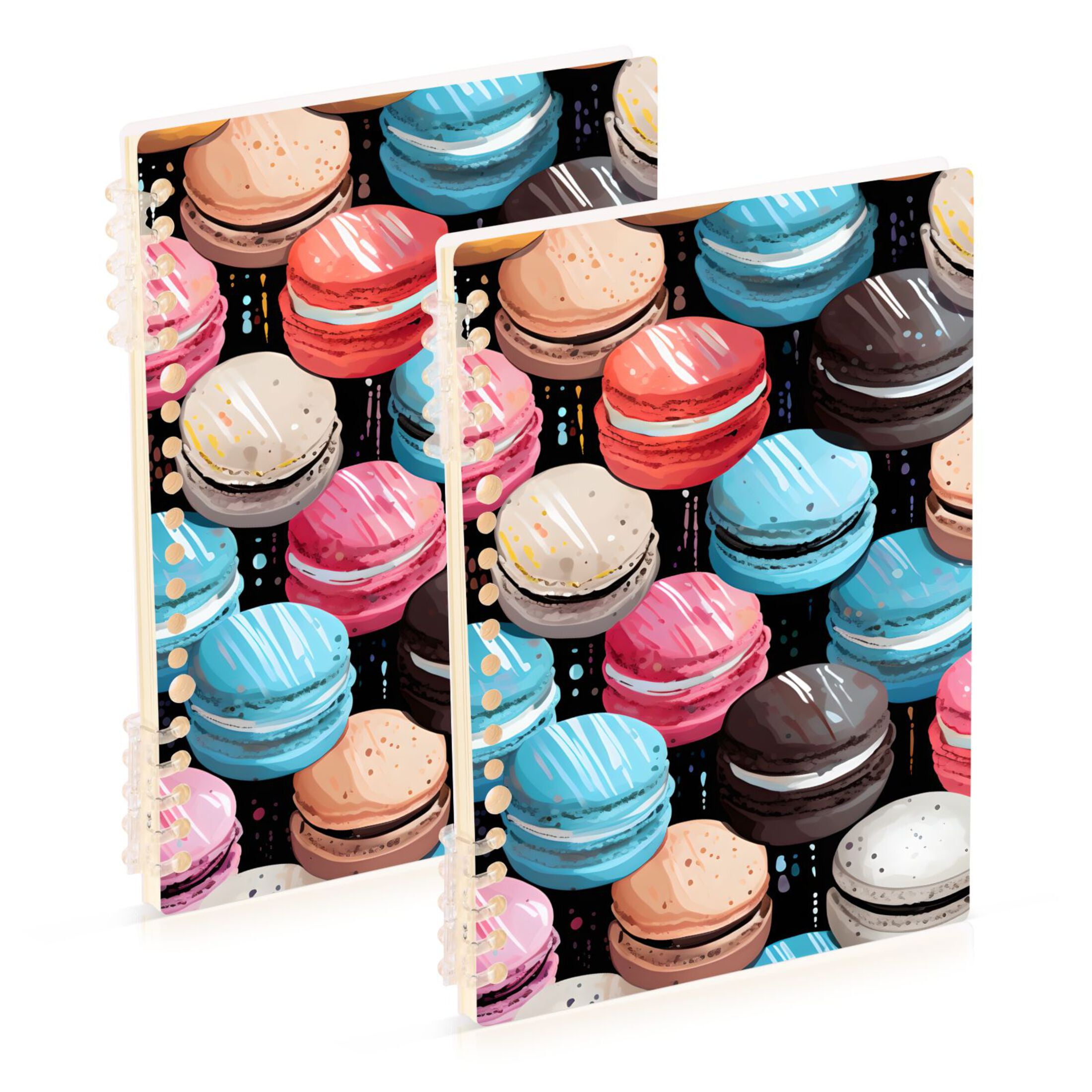 Macarons Ring Binder Notebook Journey Note Diary College Ruled Spiral ...