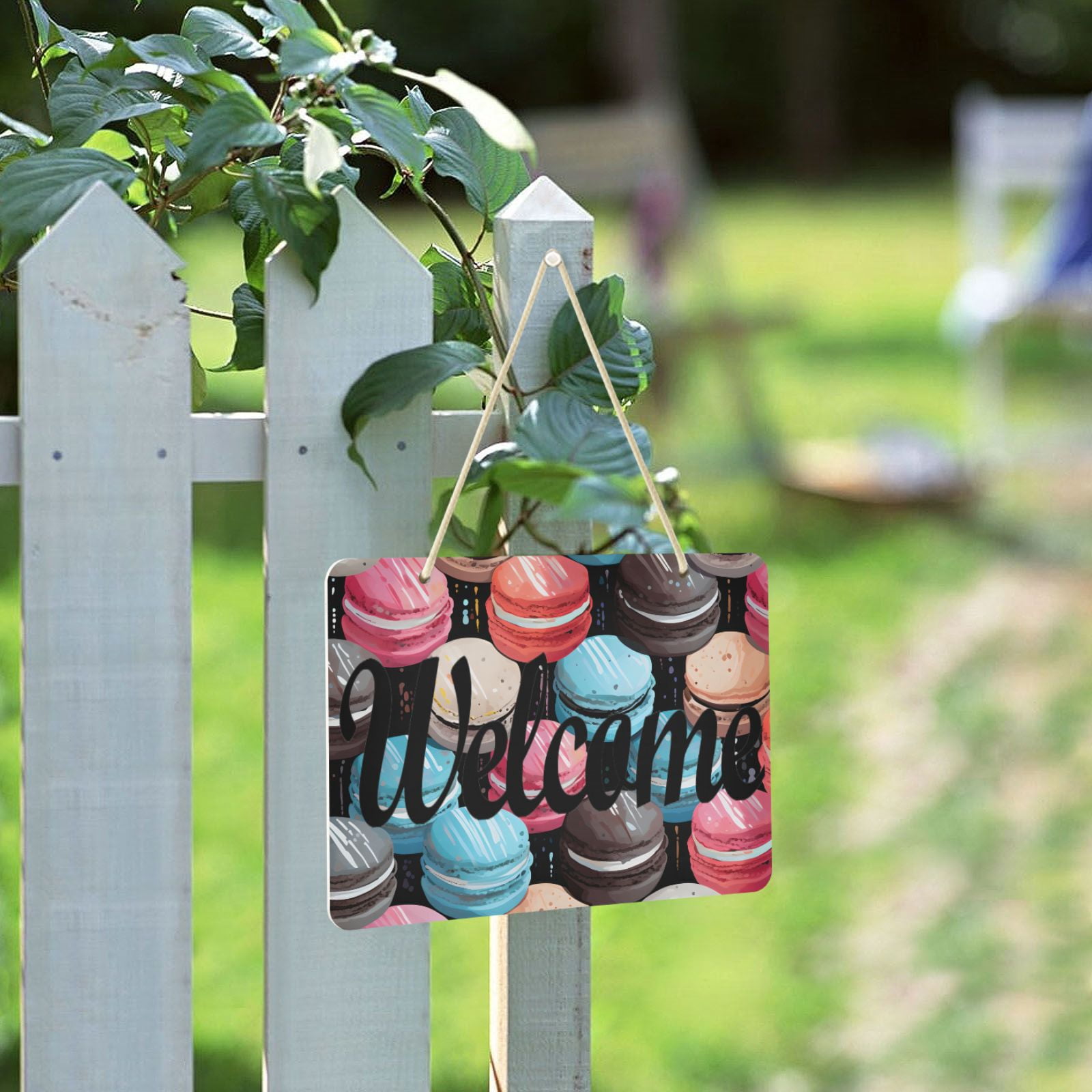 Macarons Welcome Sign for Front Door Porch Wreath Door Sign Home ...