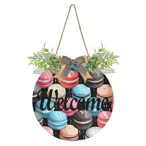 Macarons Welcome Sign for Front Door Wreath Door Sign for Farmhouse ...
