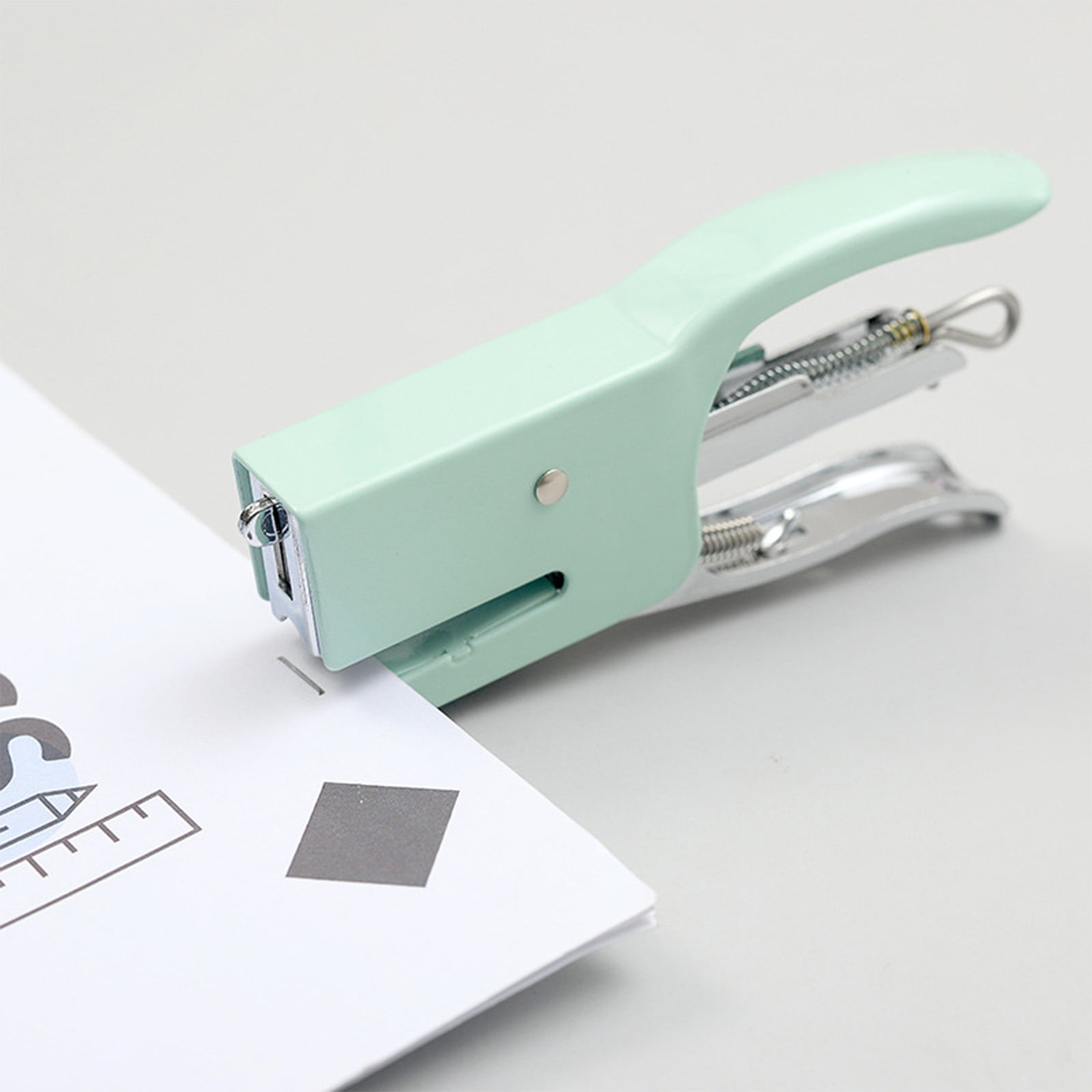 Macaroon Coloured Metal Hand Gripped Stapler 10 Gauge Labour Saving ...