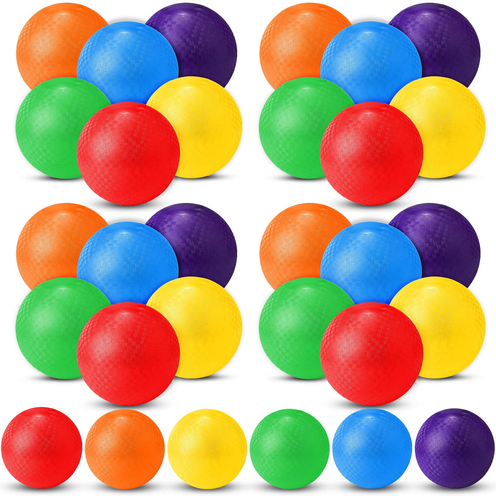 Macarrie 30 Pcs Playground Balls 6 Inches Dodgeball Kick Balls for Kids ...