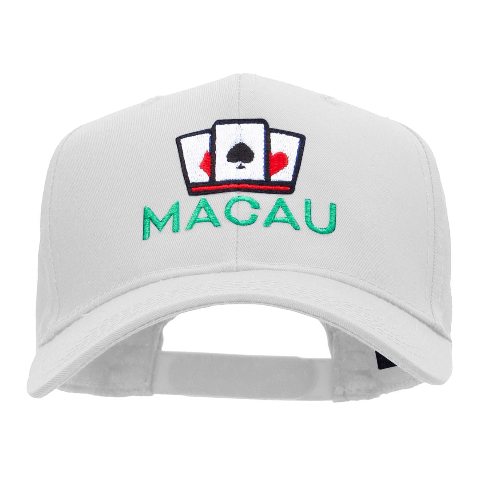 Macau Casino Embroidered Cotton Twill Pro Style Cap - White OSFM - Walmart.com