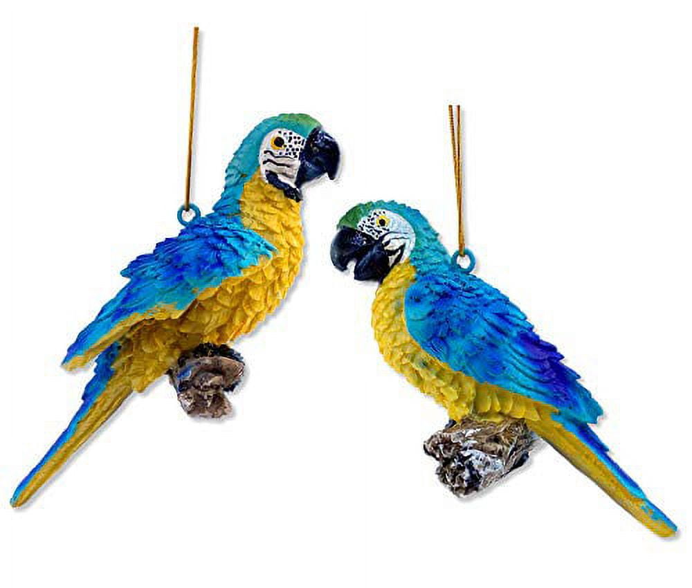 Macaw Birds Christmas Tree Ornaments - Highly Detailed (Blue and Gold ...