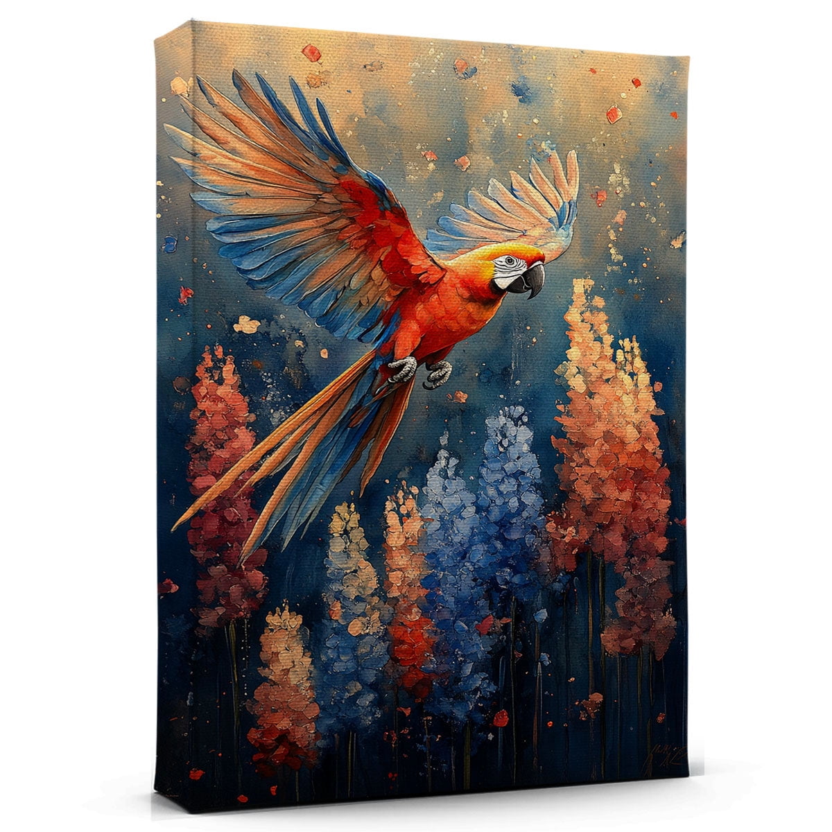 Macaw Flying Hyacinth Canvas Art Animals, Colorful Macaw Flying ...