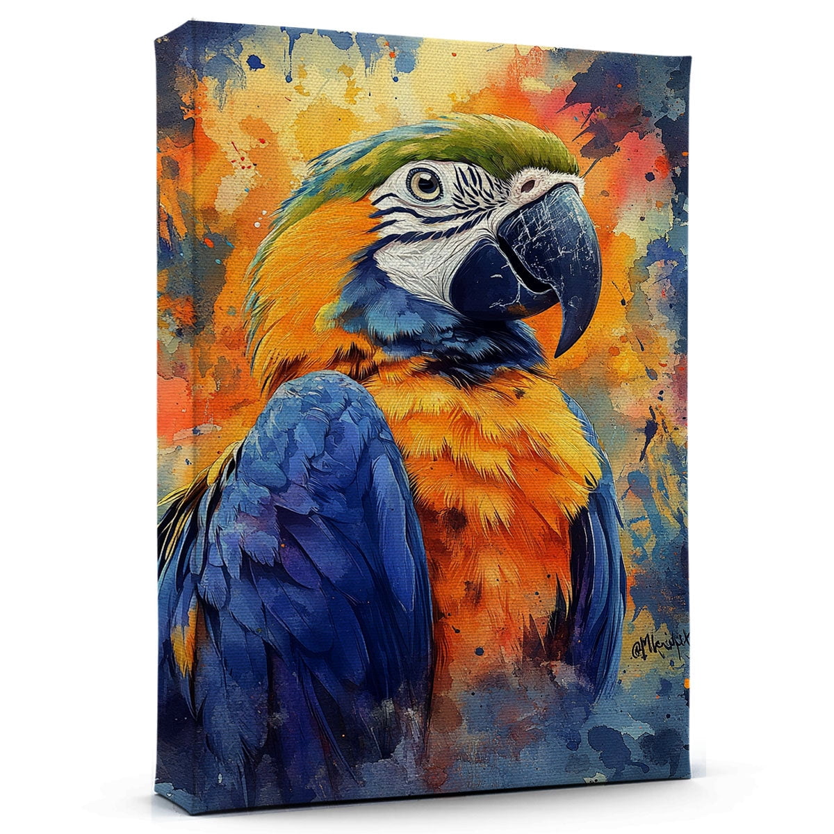 Macaw Military Canvas Art Animals, Colorful Macaw Military Canvas ...