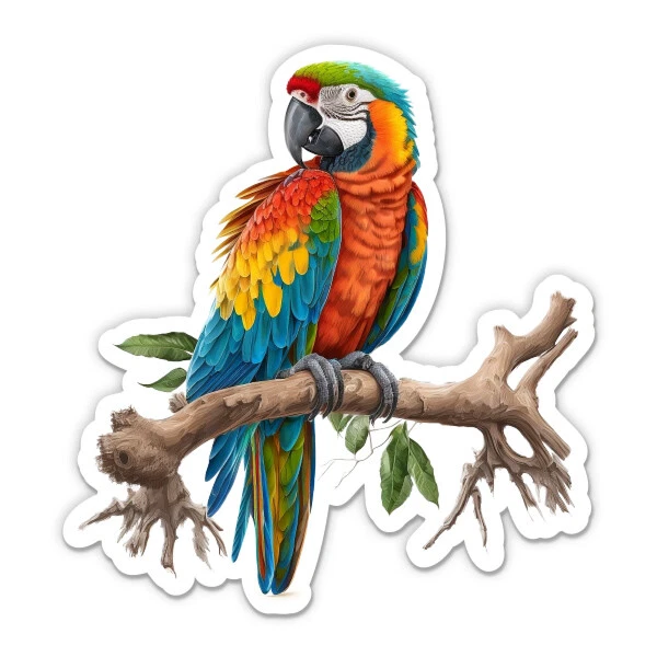 Macaw Parrot Sticker Phone Decal Water Bottle Stickers Car Decals ...
