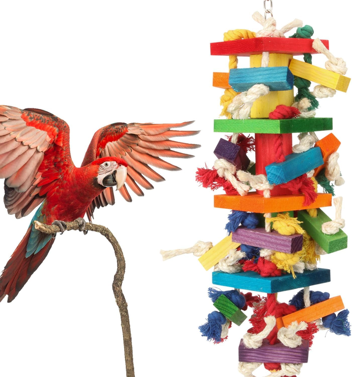 Macaw Toys, Extra Large Parrot Toys, Bird Toys for Parrots African Grey ...