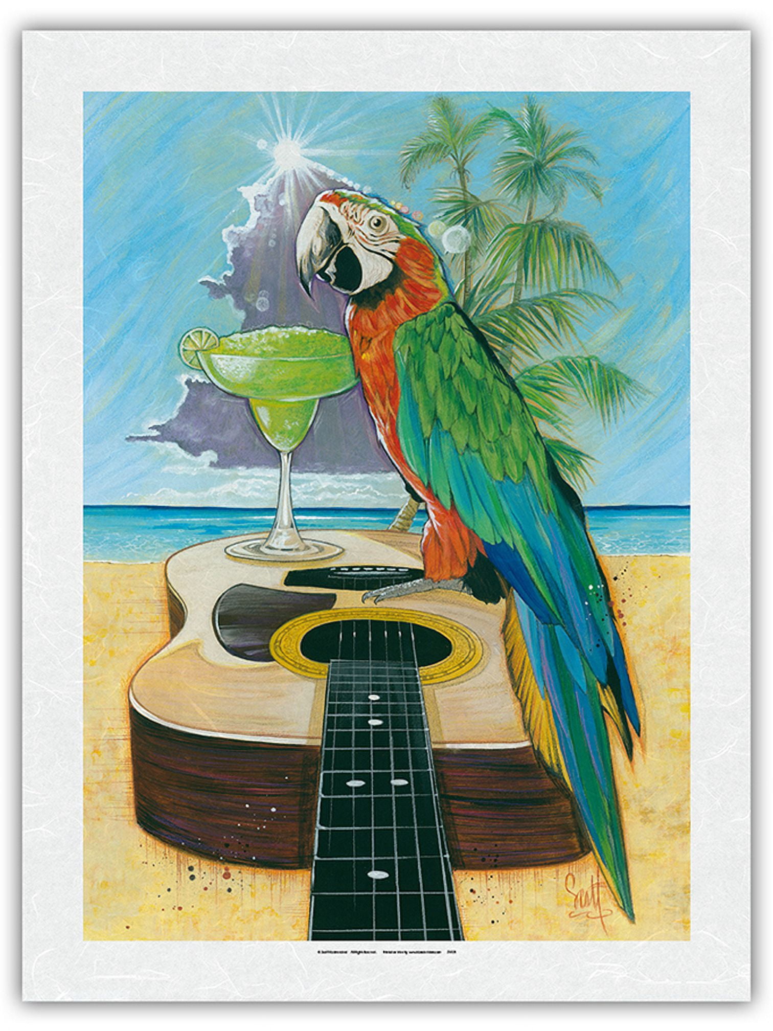 Macaw-garita - Great Green Macaw with Margarita - From an Original ...