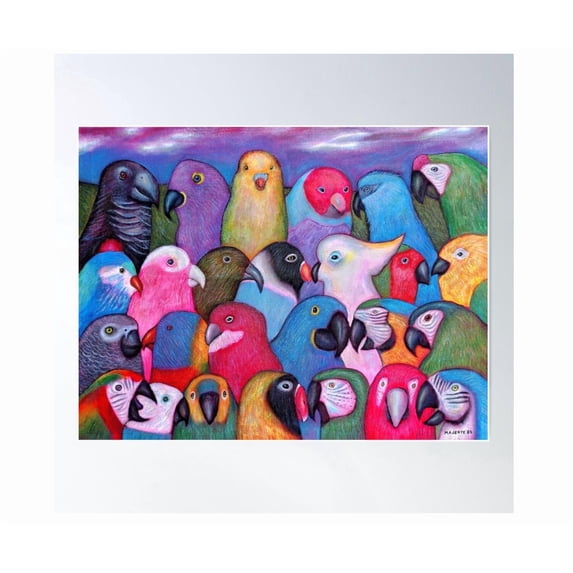 Macaws Parrots And Parakeets Tropical Bird Wall Art Poster Home Decor ...