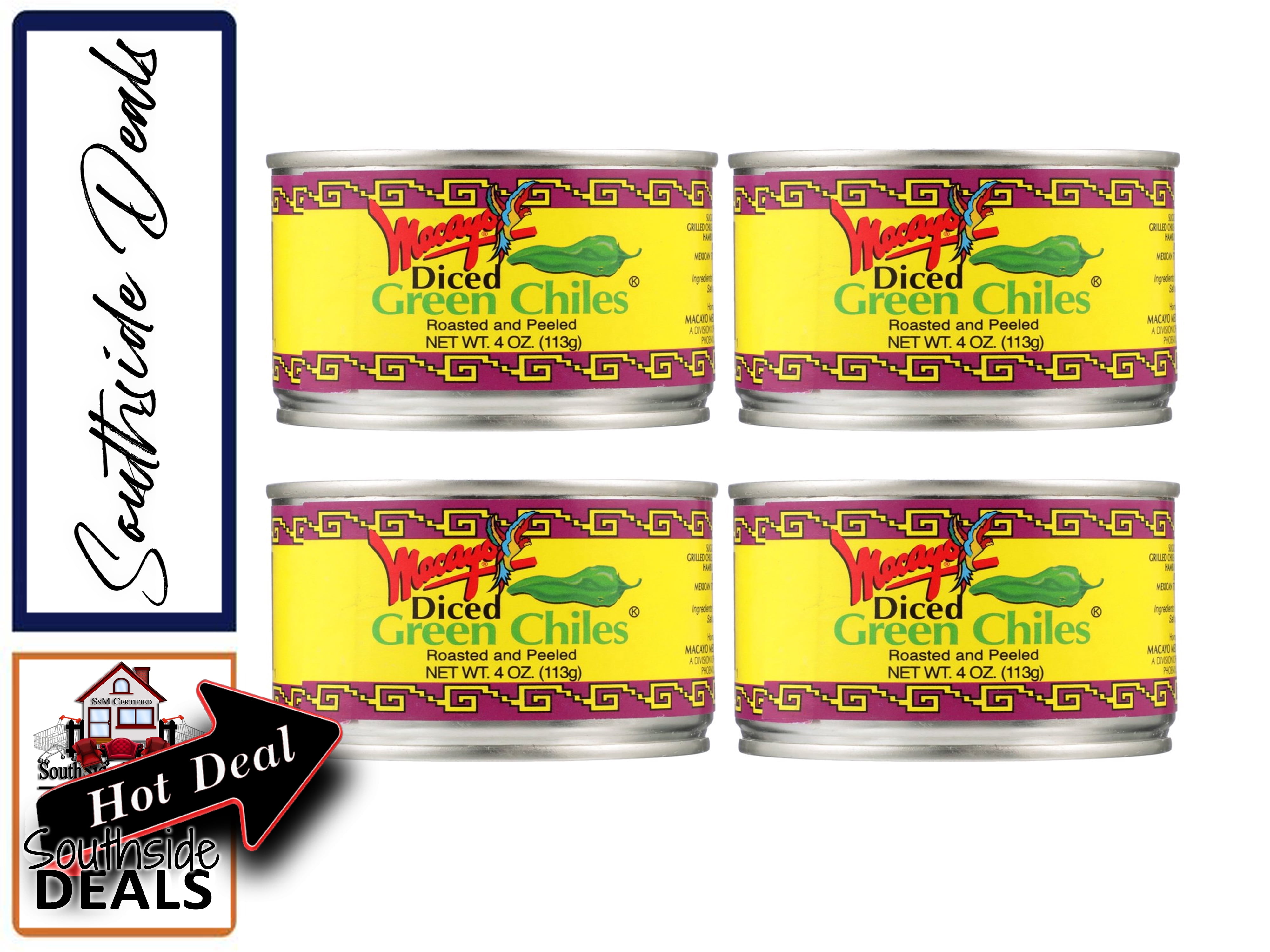 Macayo's Canned Diced Green Chiles, 4 Oz (Pack of 4) - Walmart.com