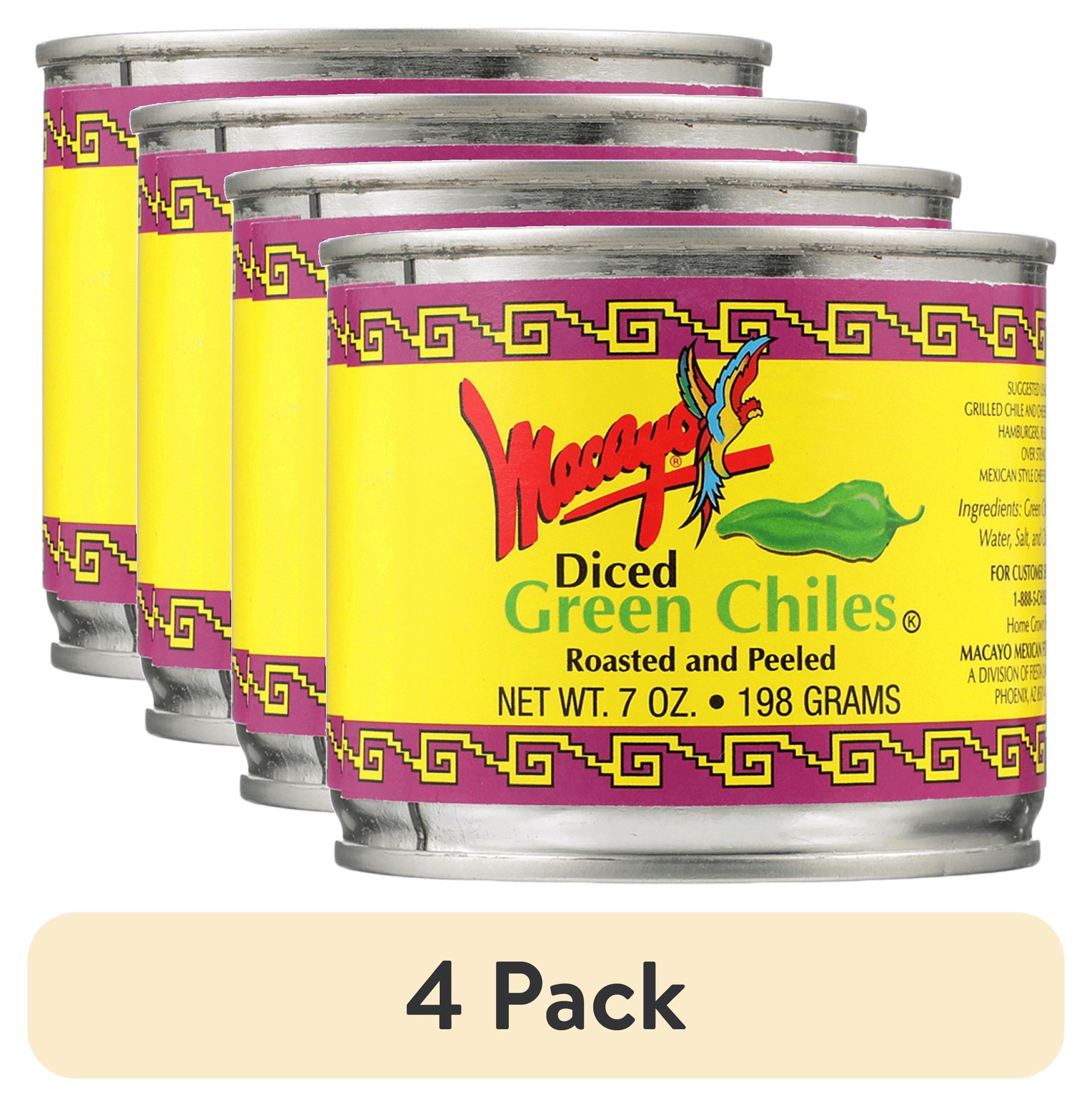 (4 pack) Macayo's Canned Fire Roasted Diced Green Chile, 7oz - Walmart.com
