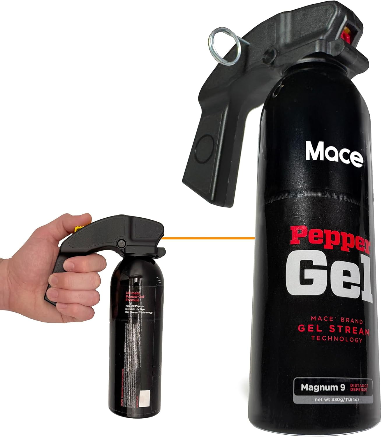 Mace Brand Magnum 9 Pepper Gel, 11.64 oz, 25 Feet Range, No Wind ...