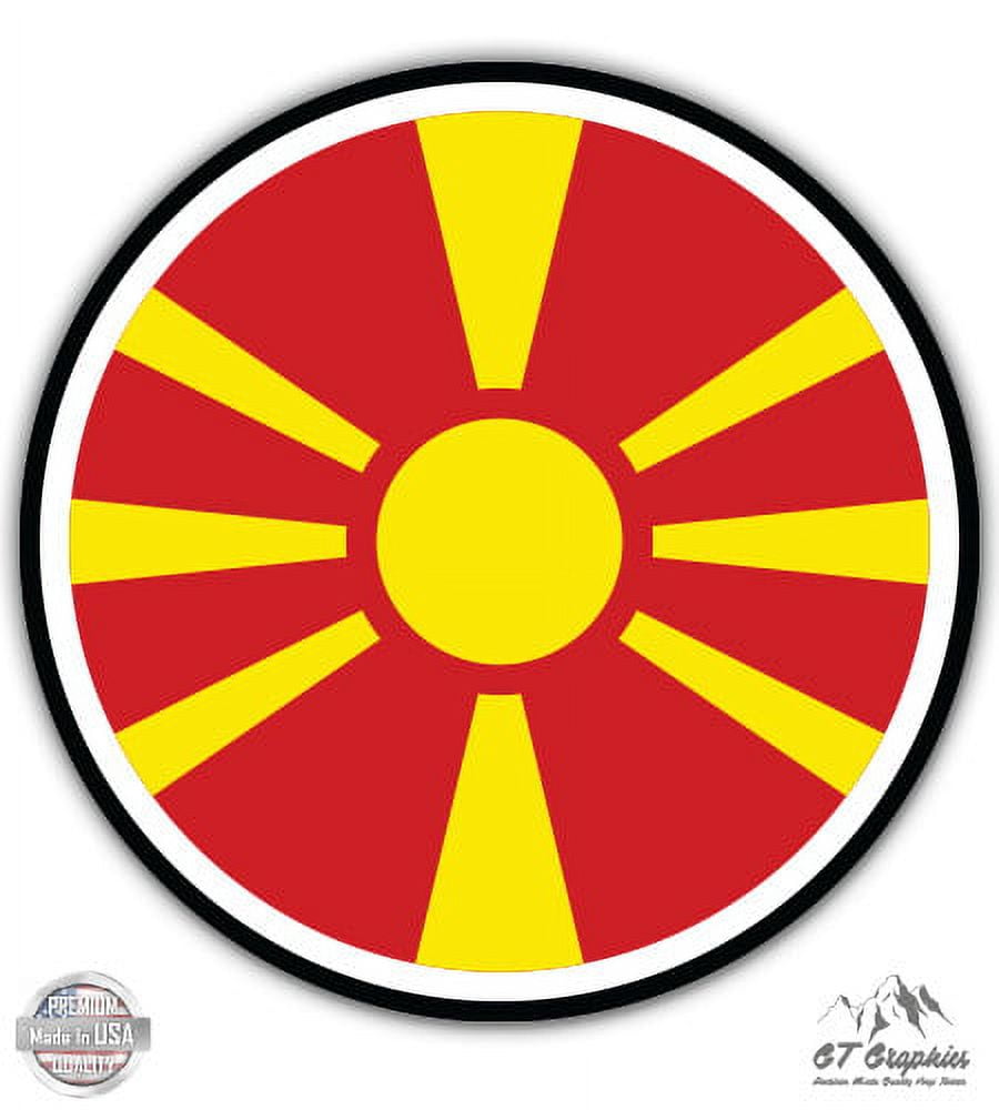 Macedonia Flag - 8" Vinyl Sticker - For Car Laptop I-Pad - Waterproof ...