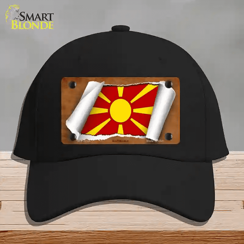 Macedonia Flag Scroll Novelty License Plate Hat Cotton Black - Walmart.com