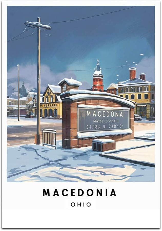 Macedonia Map Retro Style Travel Canvas, Macedonia Map Vintage Rustic ...