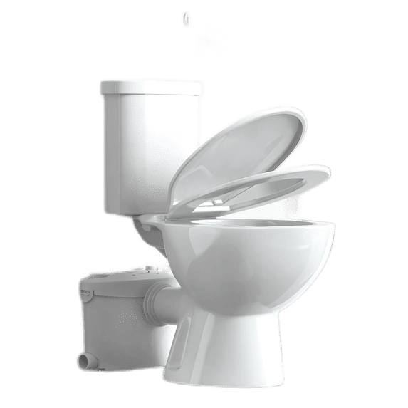 600W Macerating Toilet with Round Bowl, Extension Pipe for Bathroom ...