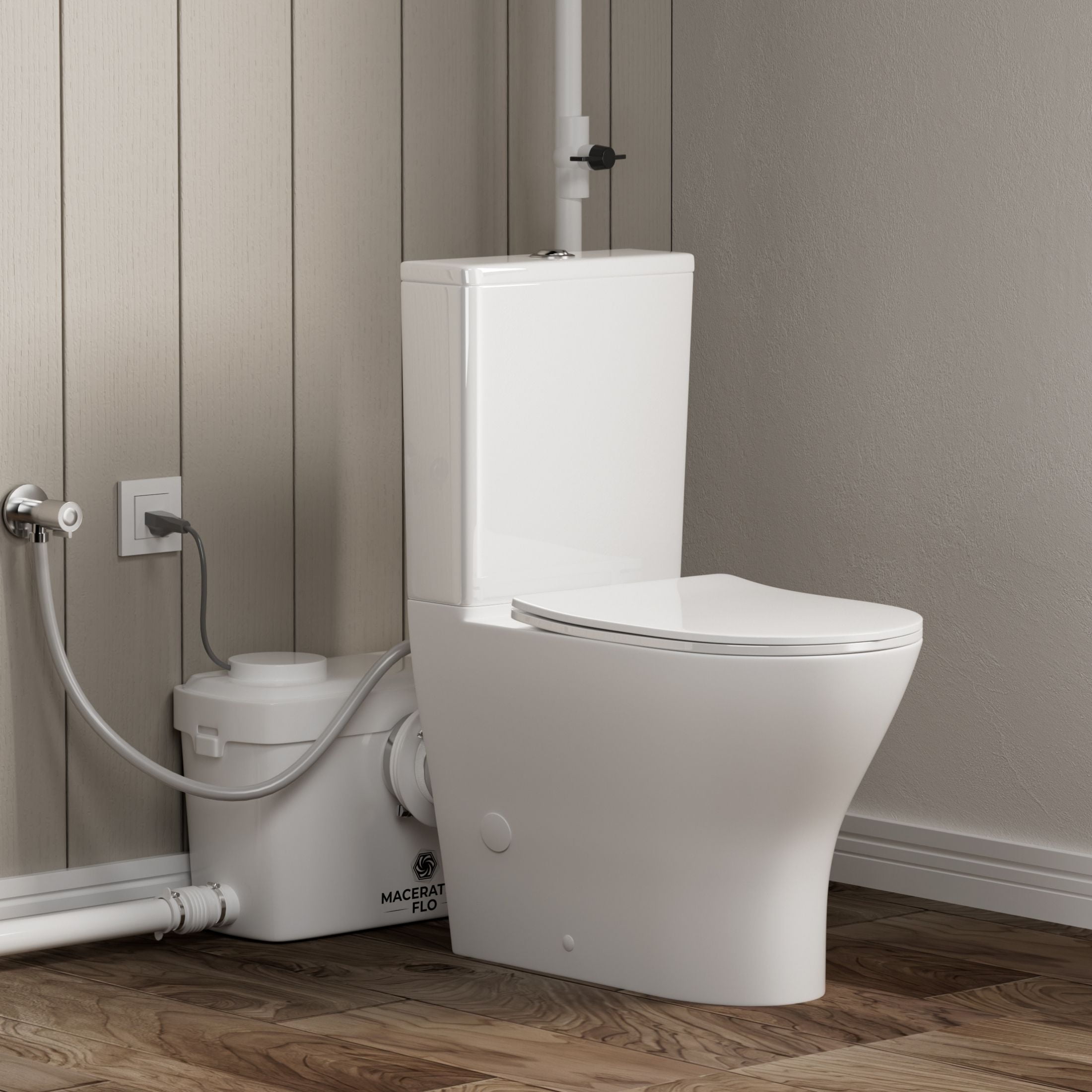 MaceratingFlo 18″ ADA Upflush Toilet for Basement with 600W Macerator ...