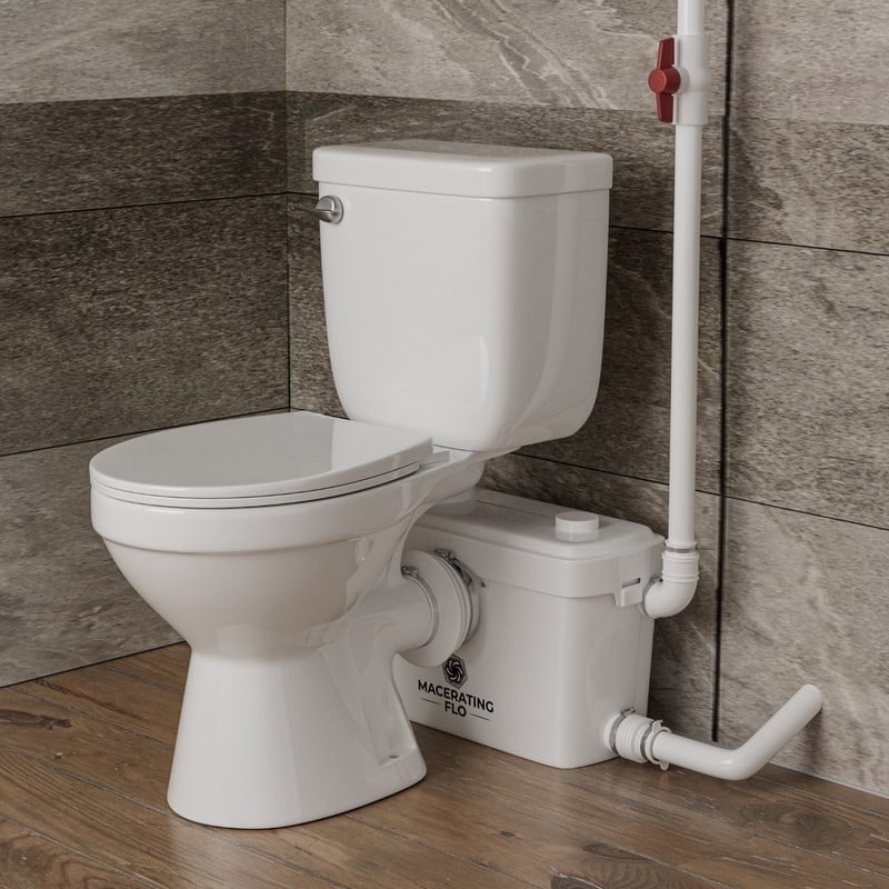 MaceratingFlo Pro Upflush Toilet with 600W Macerator Pump for Basement ...