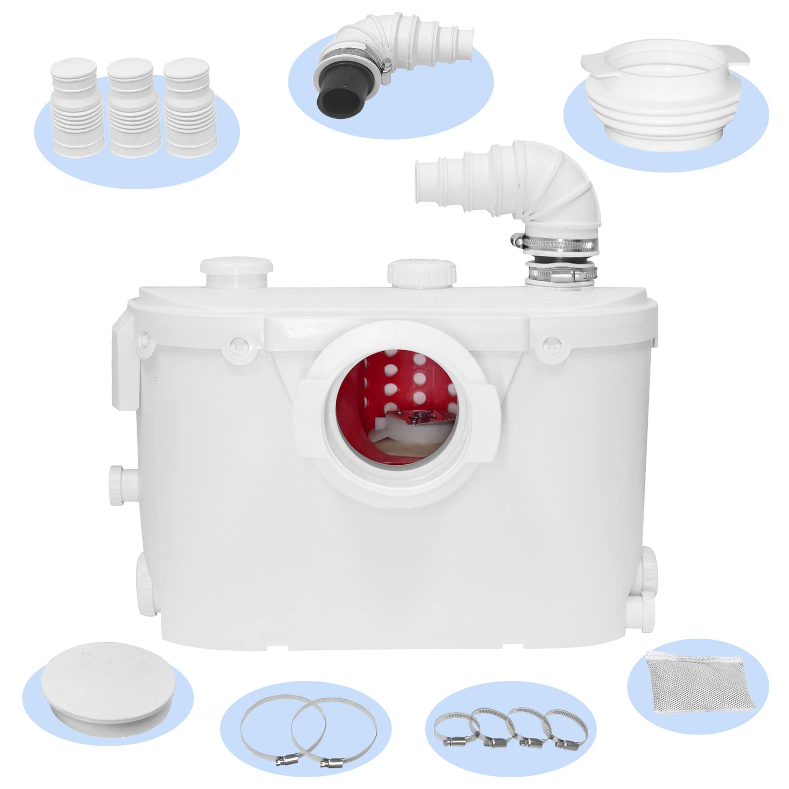 Macerator Pump, Macecrating Toilet Pump for Basement with 3 Water ...
