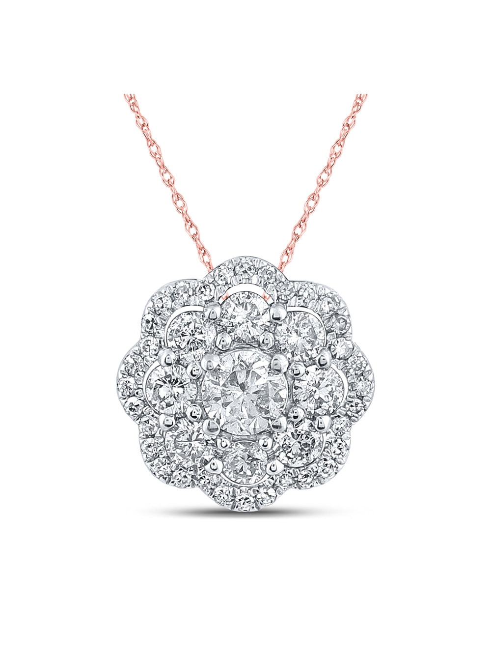 Macey Worldwide Jewelry 10k Rose Gold Diamond Pendant 1/2 Ctw - Walmart.com