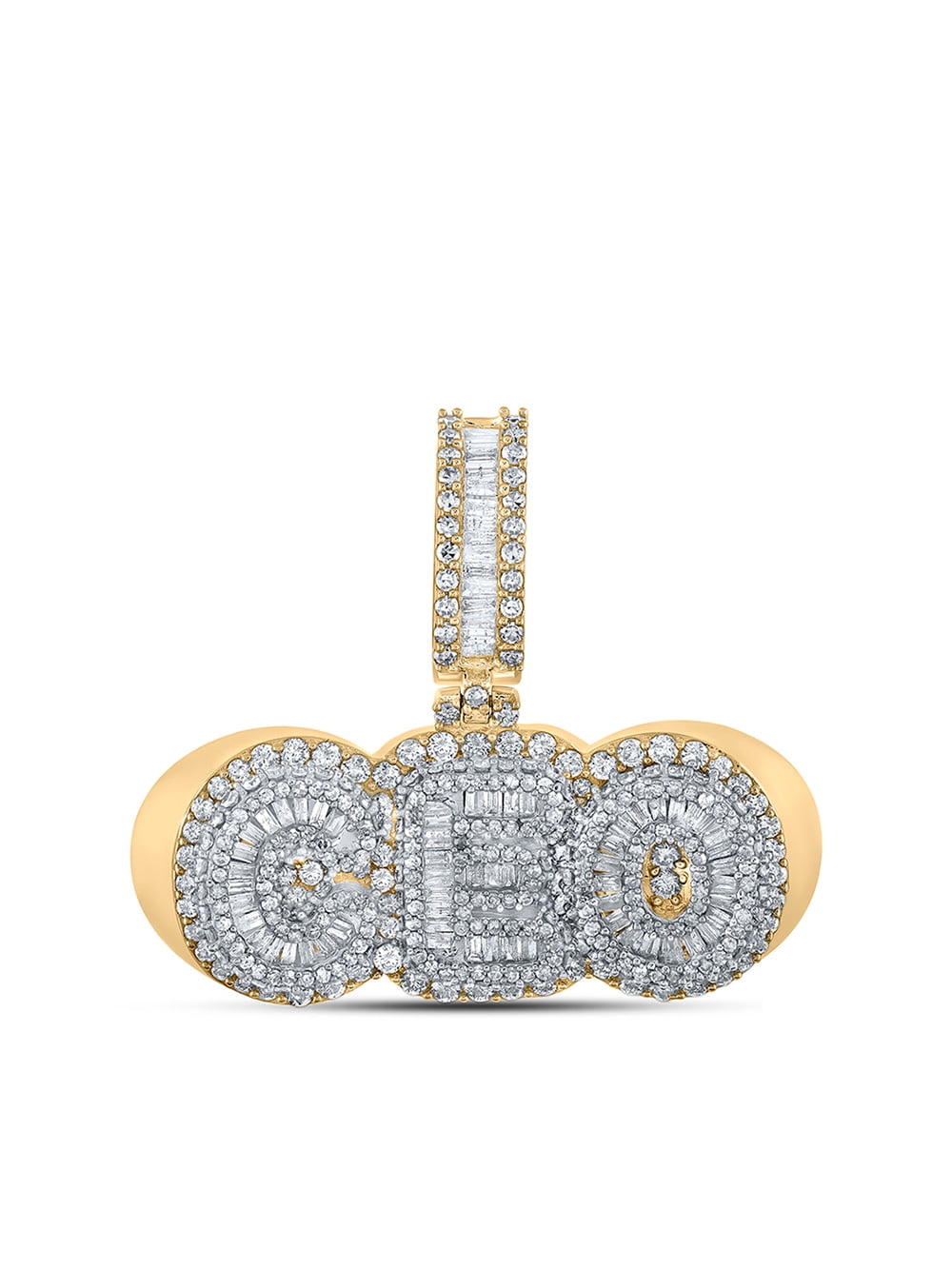 Macey Worldwide Jewelry 10k Two-tone Gold Mens Baguette Diamond CEO ...