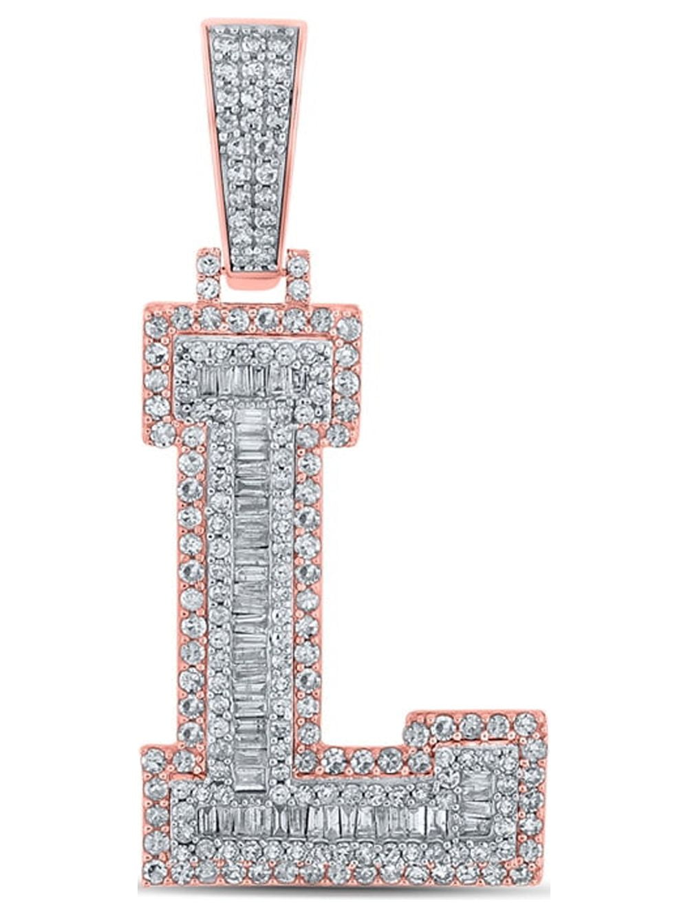Macey Worldwide Jewelry 10k Two-tone Gold Mens Baguette Diamond L ...