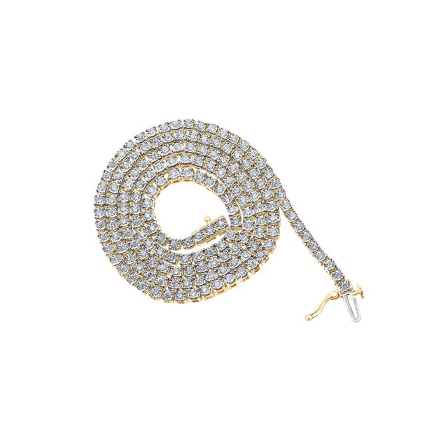 Macey Worldwide Jewelry 10k Yellow Gold Mens Diamond 20-inch Link Chain ...