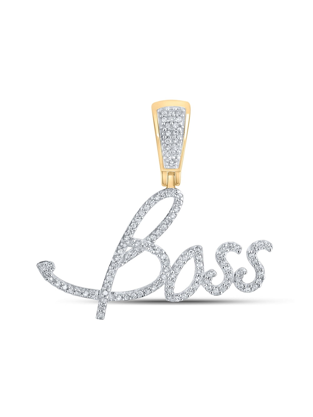 Macey Worldwide Jewelry 10k Yellow Gold Mens Diamond Boss Charm Pendant ...