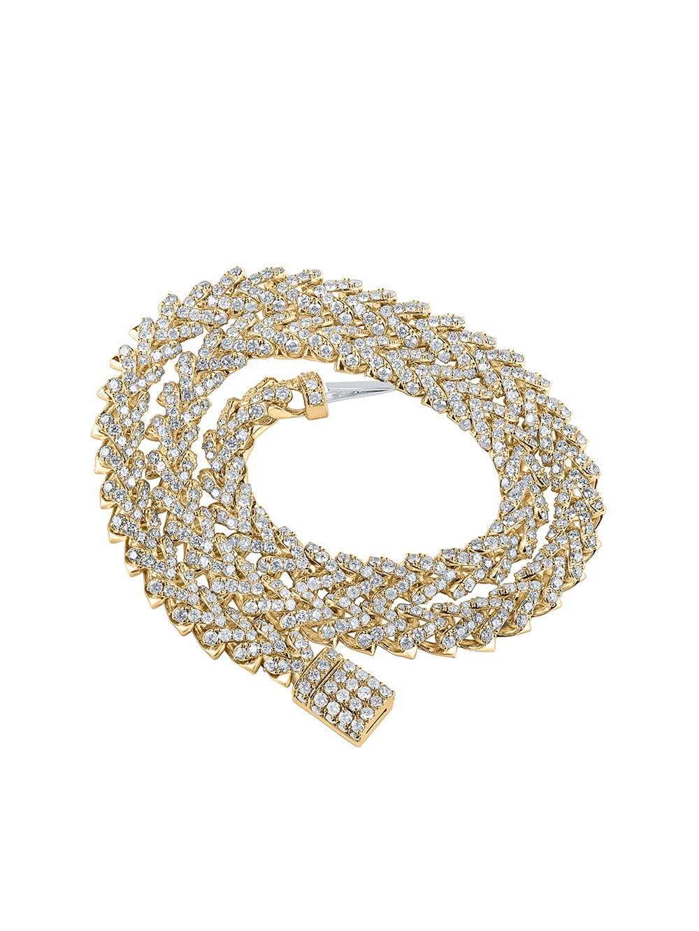 Macey Worldwide Jewelry 10k Yellow Gold Mens Diamond Franco Link Chain ...
