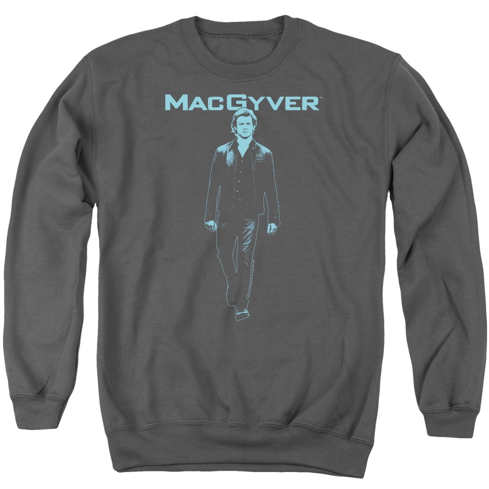 Macgyver Mono Blue Adult Crewneck Sweatshirt Charcoal - Walmart.com