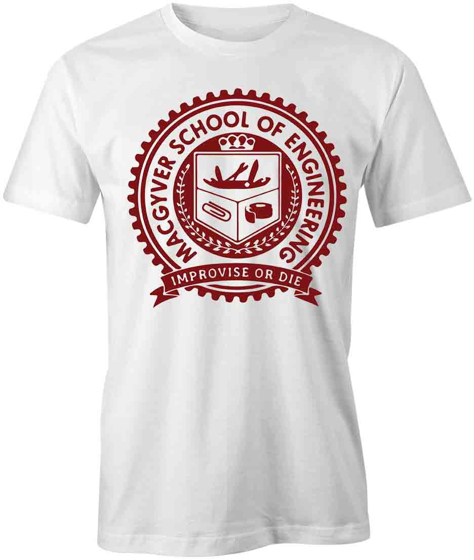 Macgyver School of Engineering T-Shirt | White Tee Gift - Walmart.com