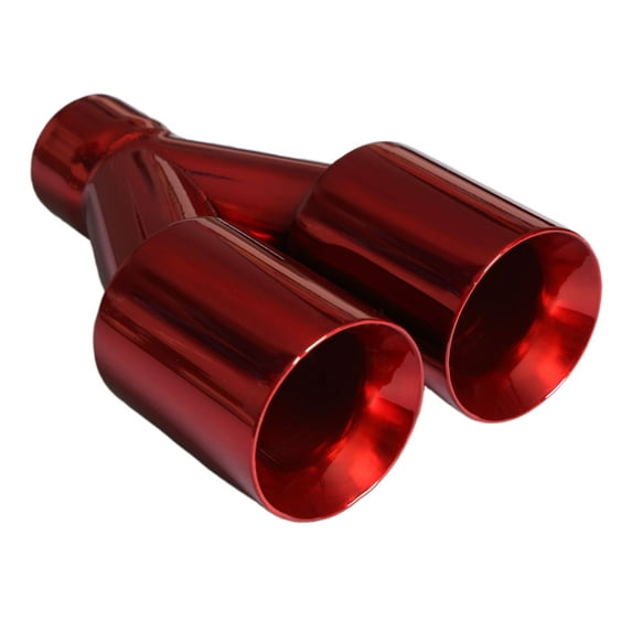 Mach-Speed Dual Muffler/Exhaust Tip Straight Cut Double Wall Powdered ...