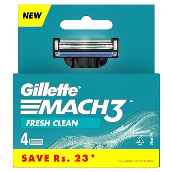 Mach3 Fresh Clean Men's Razor Blades Refill Cartridges, 4 Ct - Walmart.com