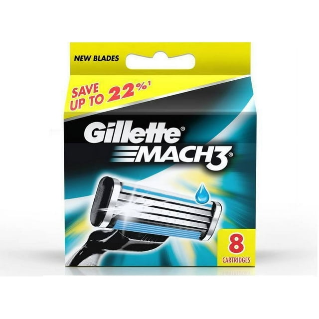 Gillette Mach3 Refill Cartridge Blades, 3-Blade Technology, 8 Ct. with ...