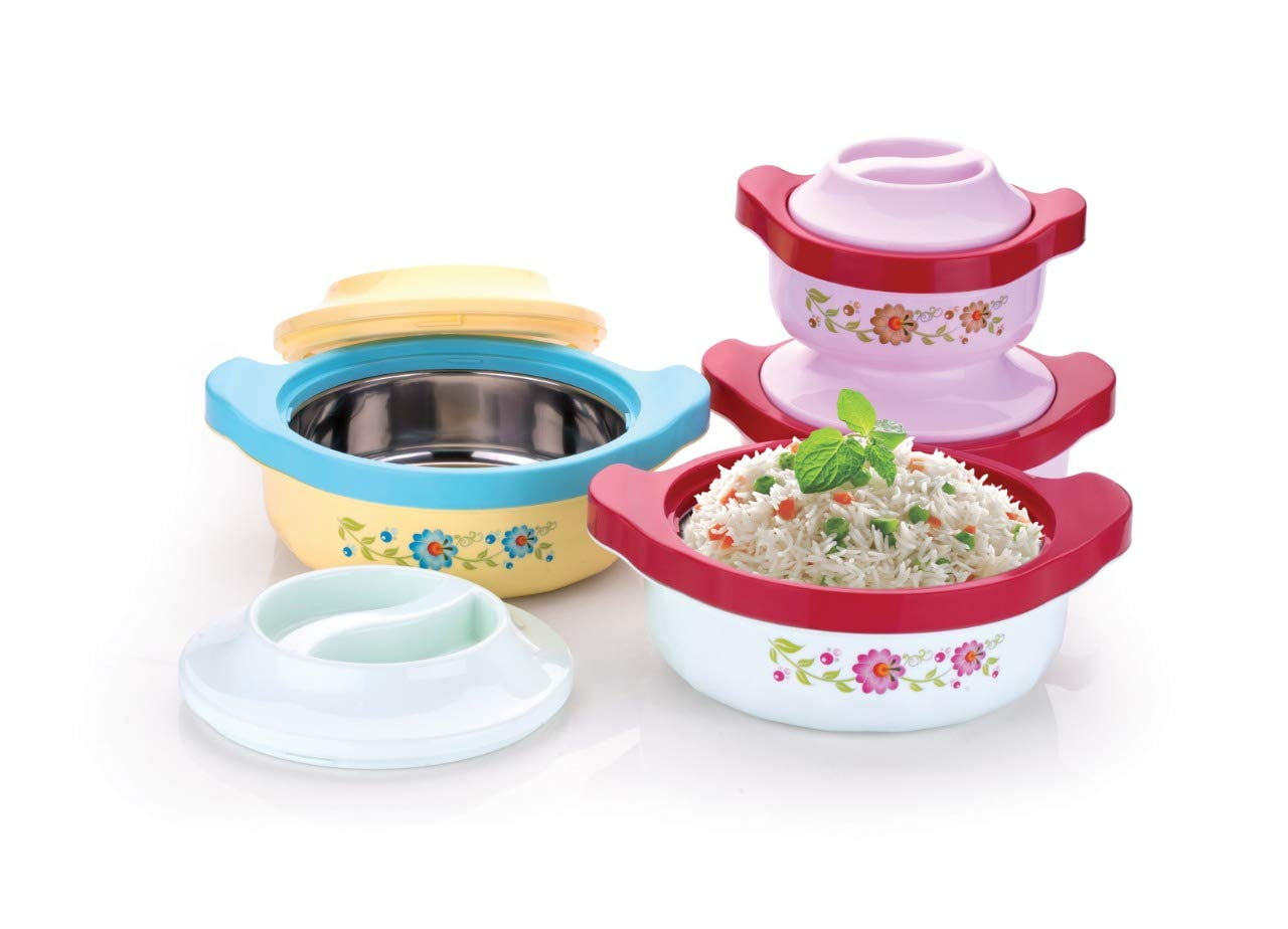 Machak Premium Insulated Steel Casseroles Set of 3 Pieces 800 1500 2500 ...