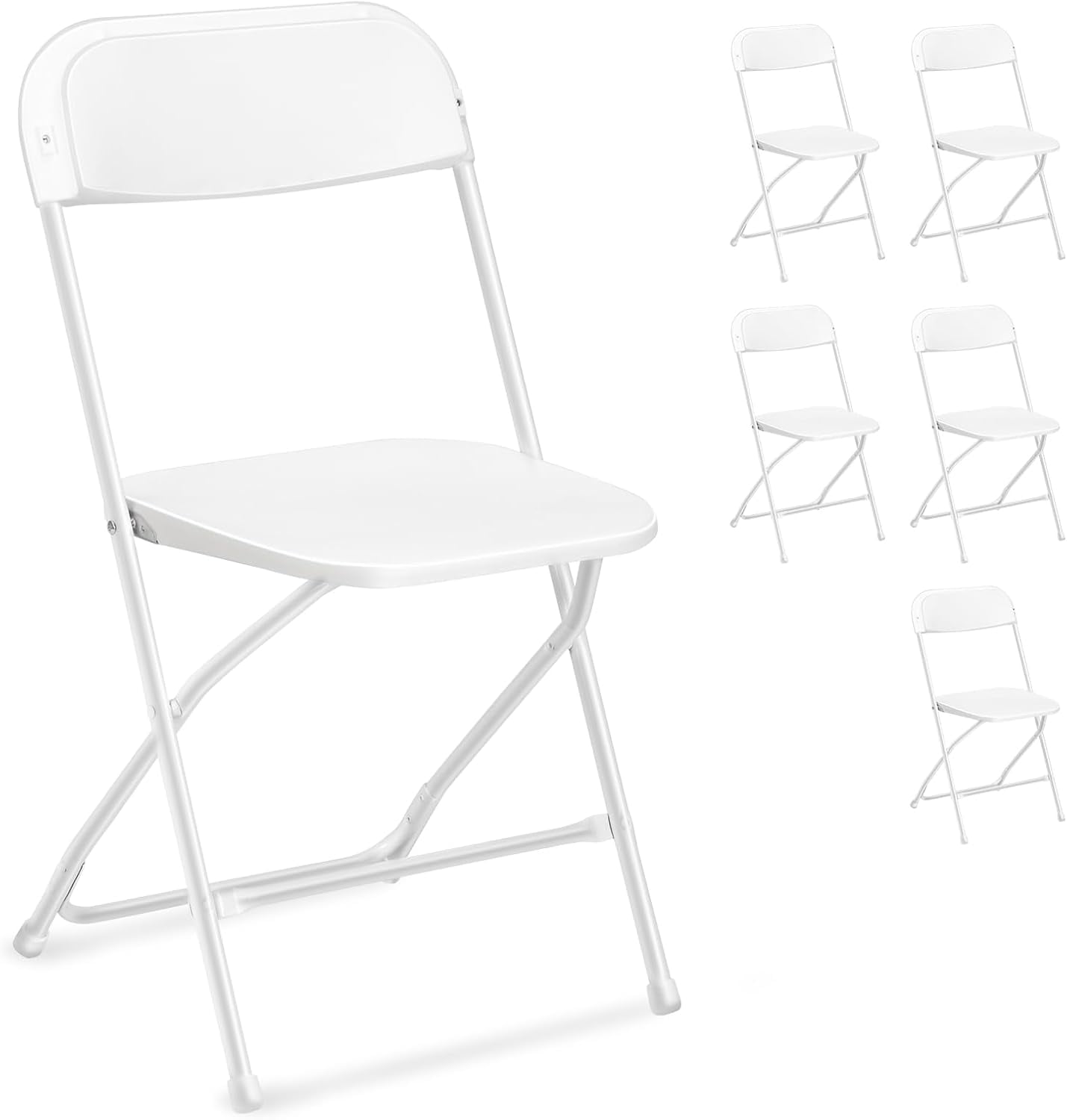 Machelin Folding Chair，Foldable Metal Frame with Solid Plastic Seat ...