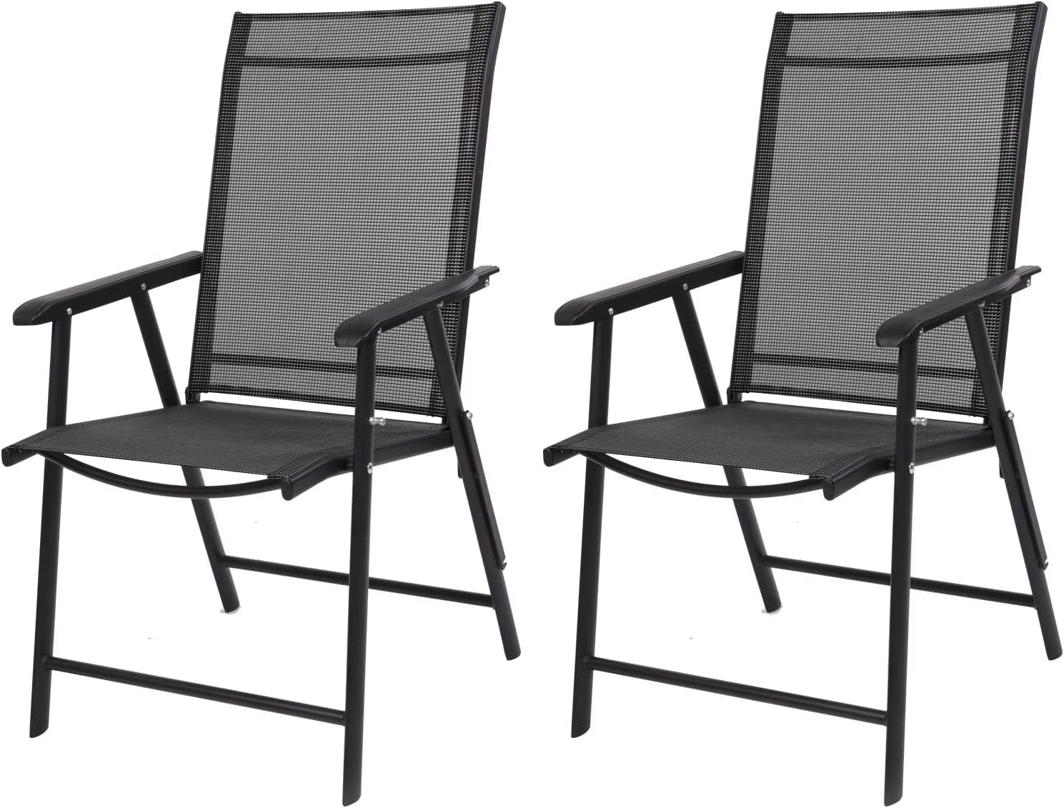 Machelin Upgraded Version Single Folding Chairs with Arms, Portable ...