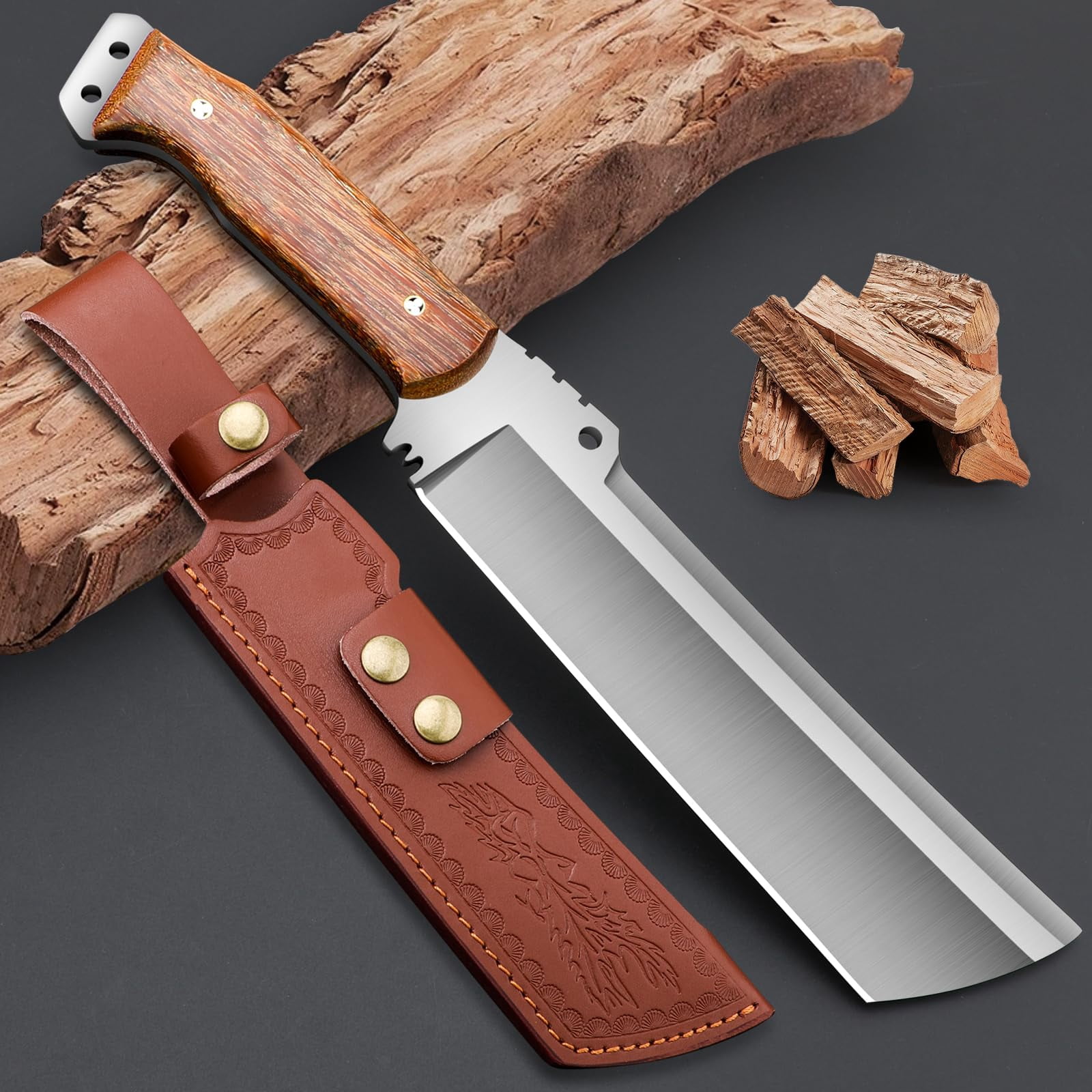 Machete with Sheath for Cutting Trees Heavy Duty, for Yard Work and for ...
