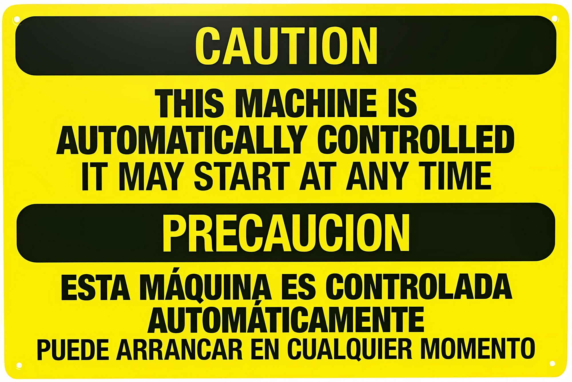 This Machine Is Automatically Controlled May Start Bilingual Sign - 12× ...