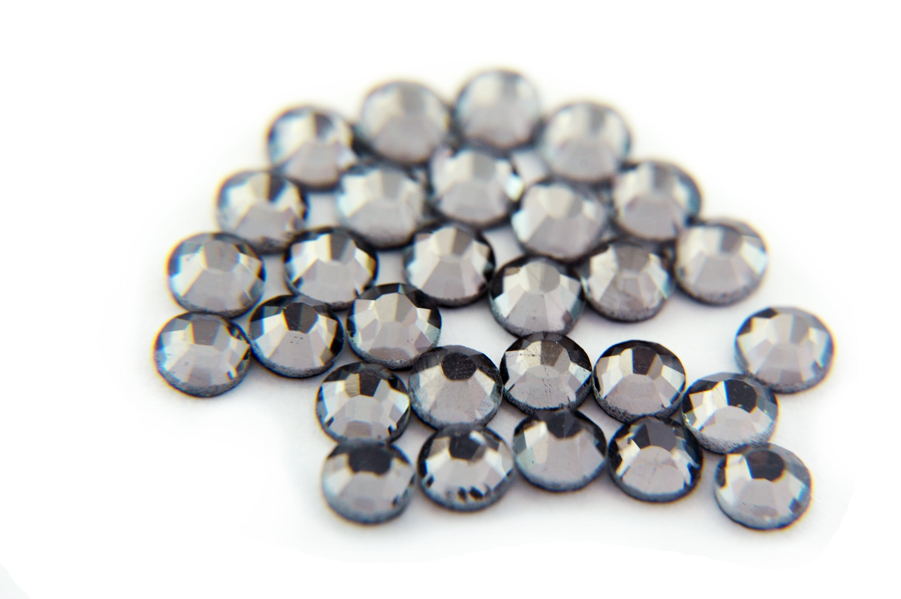 Machine Cut Hot Fix Rhinestones by Threadart SS10 (3mm) Black Diamond ...