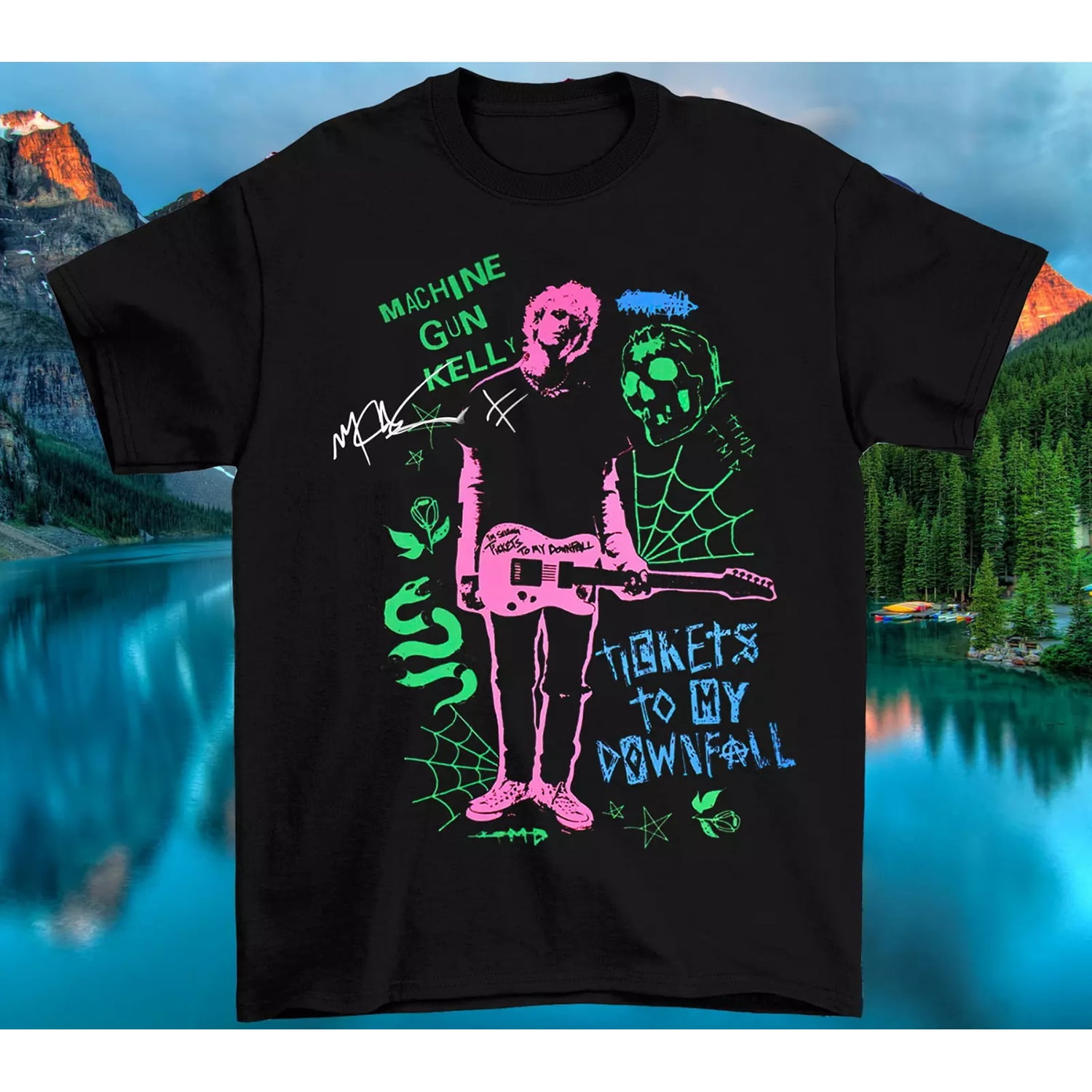 Machine Gun Kelly Guitar Signature Black T Shirt S-4XL EE427 - Walmart.com