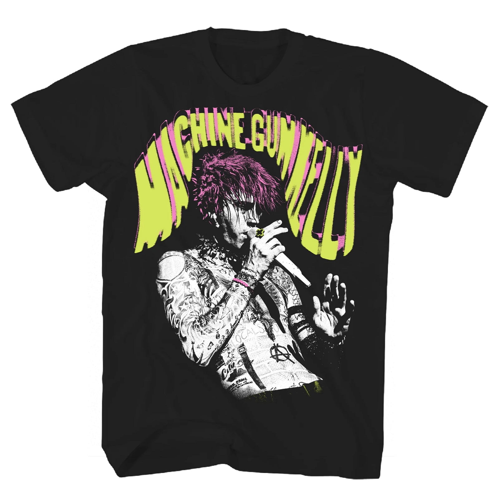 Machine Gun Kelly Men's MGK Singing Photo T-Shirt Black 3X-Large ...