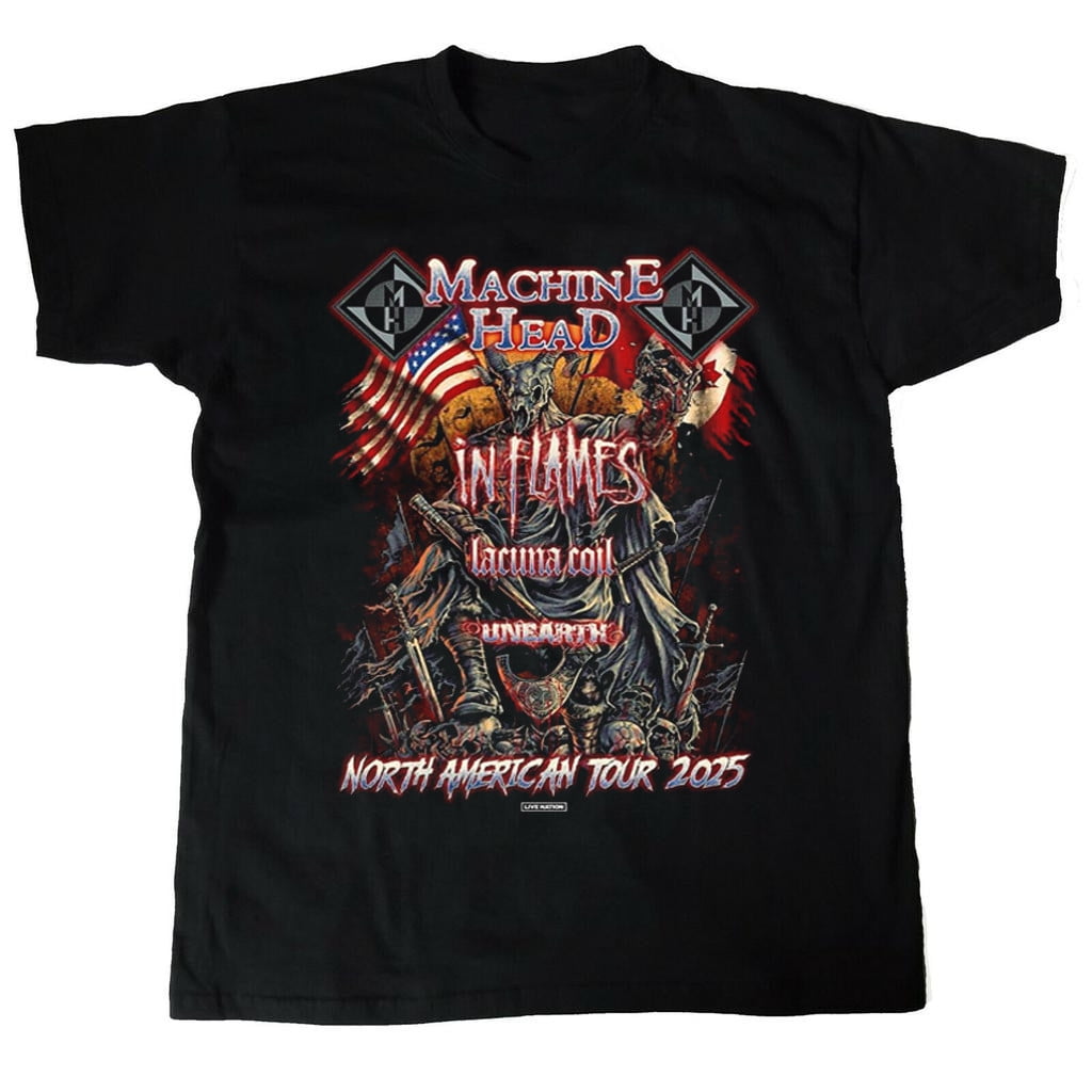 Machine Head, In Flames 2025 North American tour T Shirt Black All Size ...