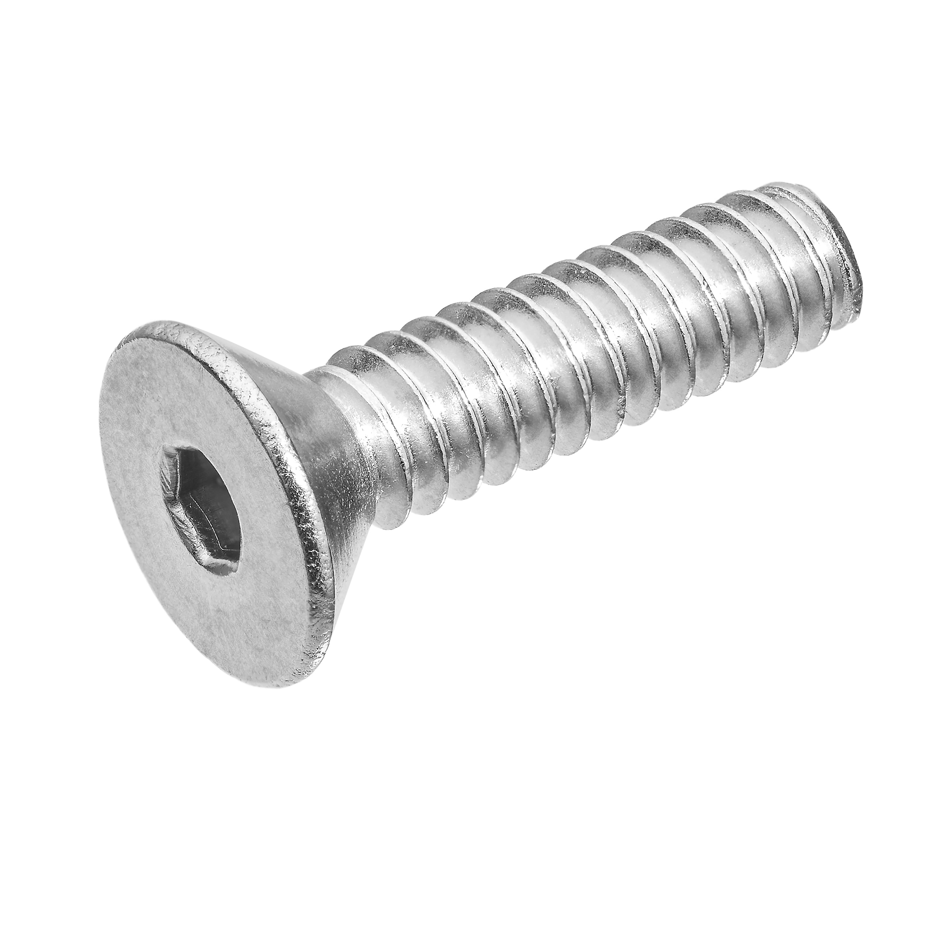 Machine Screw - Hex Drive Flat Head - 316 Stainless Steel - 3/8"-16 Thread - 1 3/8" Long - Pack ...