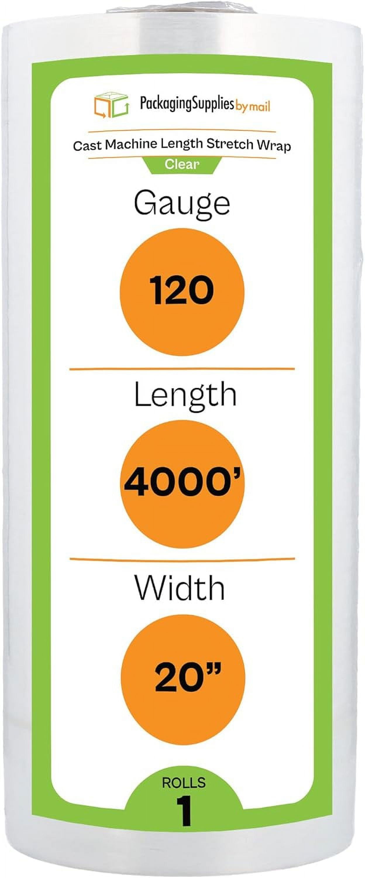 Machine Stretch Wrap, 1 Pack, 19.7 Inch x 4000 Feet, 120 Gauge, Clear ...